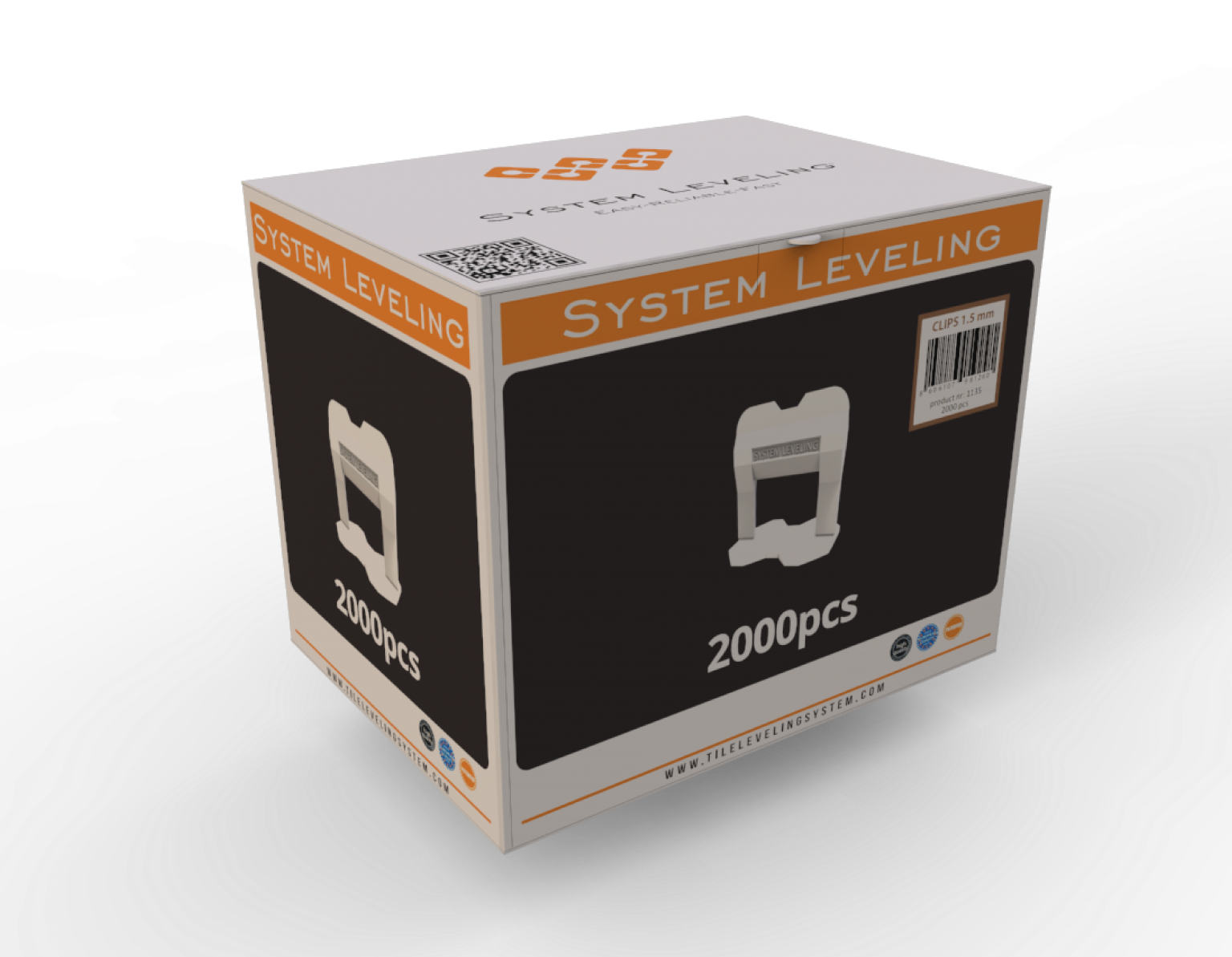 1.5mm (3-12mm) Tile Leveling Clip Box 2000 | System Leveling